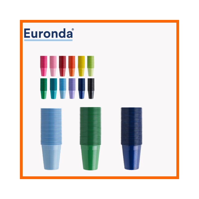 Monoart Plastic Dental Cups 200cc – Pack of 100 or 1000 | Euronda